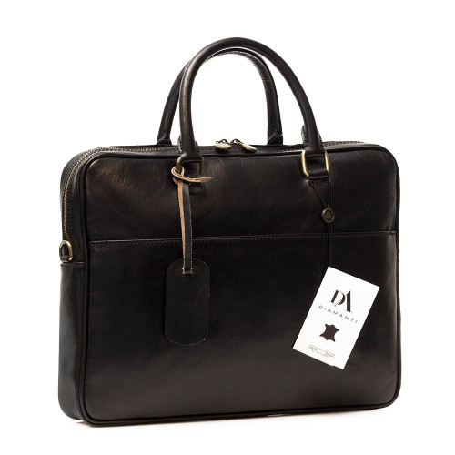 Geanta office pentru laptop 14" si documente din piele naturala ...