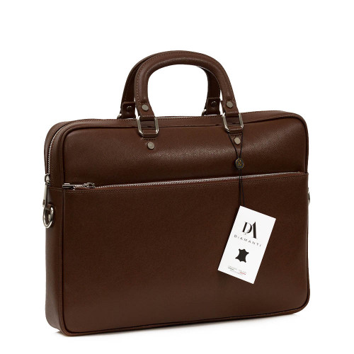 Geanta office pentru laptop 15" si documente din piele naturala safiano ...