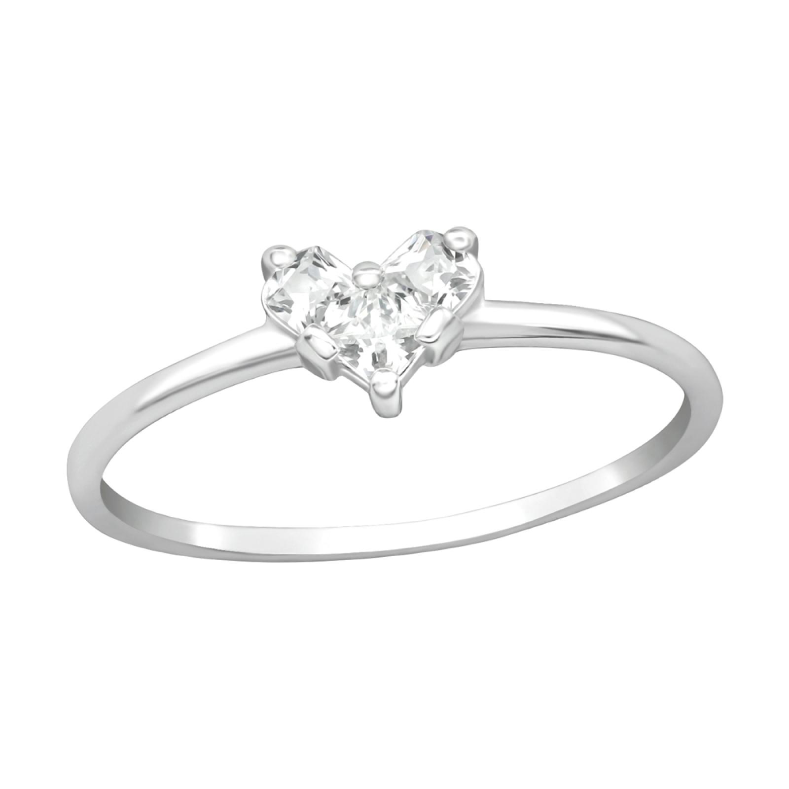 Inel din argint cu zirconiu in forma de inima DiAmanti DIA38445