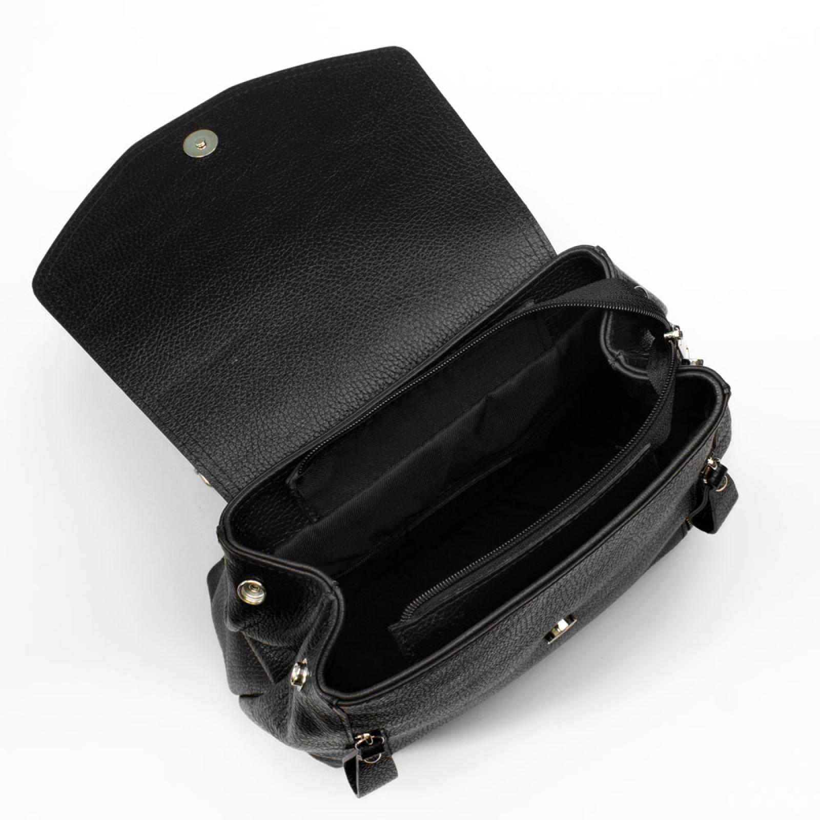 Rucsac dama tip geanta de umar din piele naturala DiAmanti Tosca Negru ...